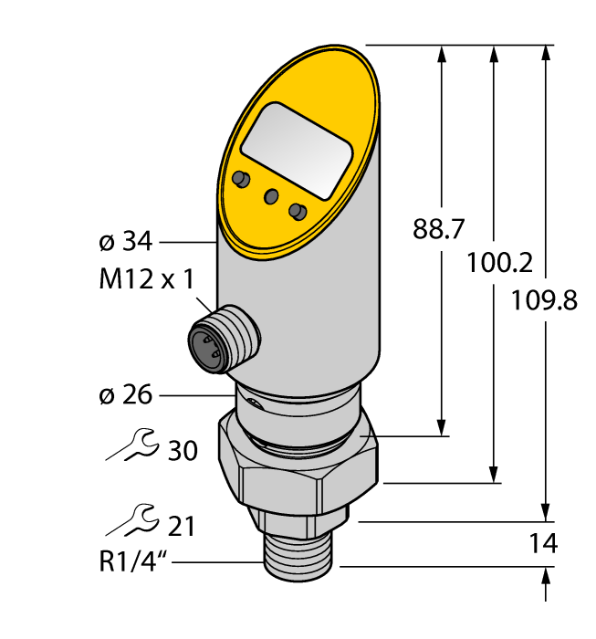 druksensor (draaibaar) - Met analoge uitgang en een ...